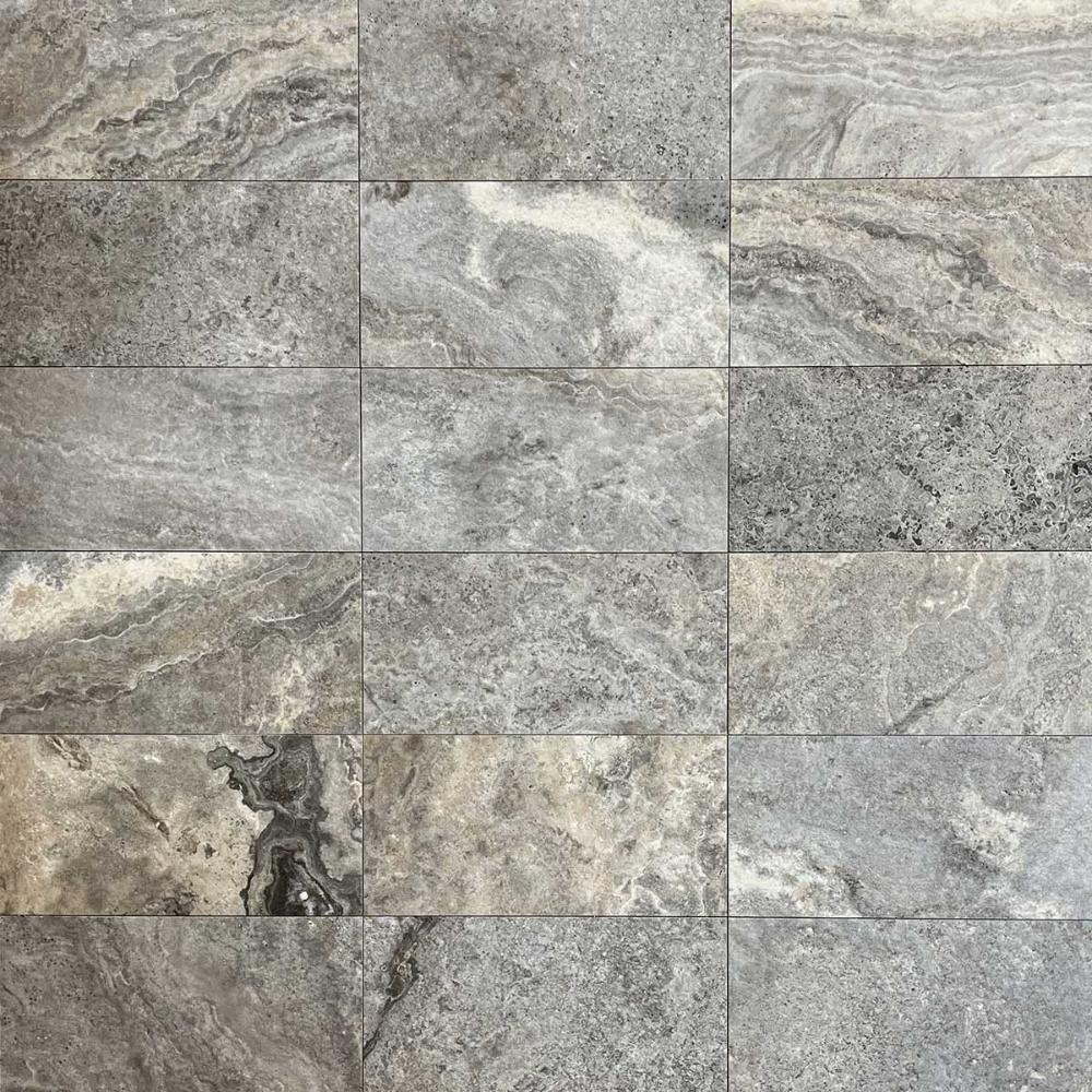 Silver Travertine 12x24 Honed Tile | TMD