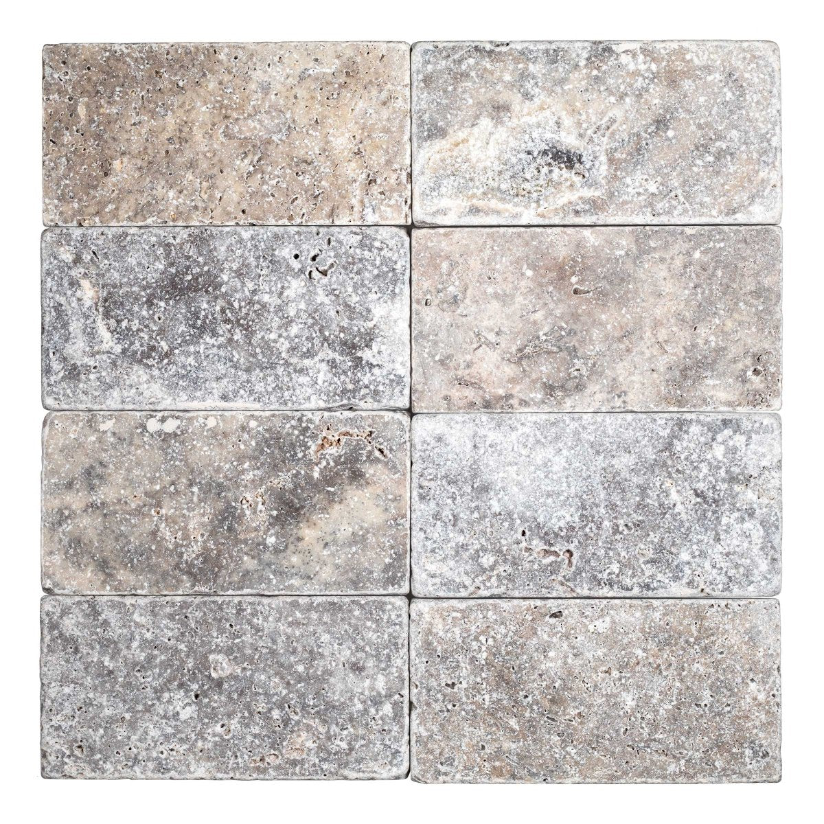 Silver Travertine 16x24 Tumbled Tile | TILE & MOSAIC DEPOT