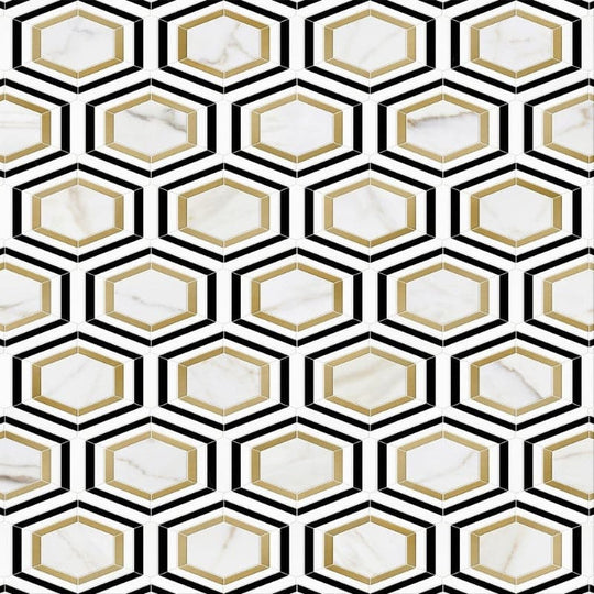 Marble Mosaic Tile | Herringbone, Hexagon & Penny Round Marble Mosaics