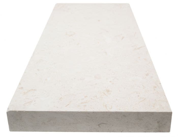White Pearl (Myra) Limestone 16x24 5cm Eased Edge Tumbled Pool Coping